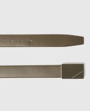 Stella McCartney Reversible Double-faced Leather Belt - Dark Olive