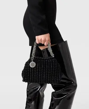 Stella McCartney Falabella Popcorn Drawstring Crossbody Bag - Black