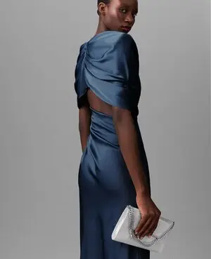 Draped Satin Maxi Dresses
