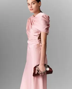 Pink Satin Maxi Dresses