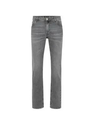 BILLIONAIRE Five-pocket Straight Jeans - Grey