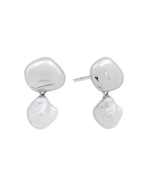 Shashi Cultured Freshwater Pearl Drop Earrings - Pearl/silver