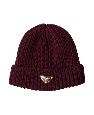 Prada Wool Beanie Burgundy