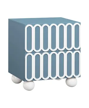 TOV FURNITURE Tori Motif 2-drawer Nightstand - Blue