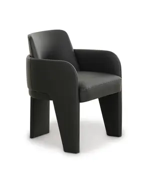TOV FURNITURE Leo Performance Faux Leather Dining Chair - Black