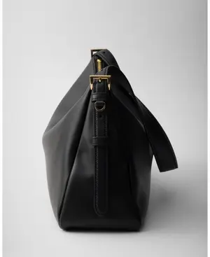 Prada Aimee Large Leather Shoulder Bag - Black