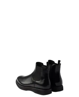 Prada Brushed Leather Chelsea Boots