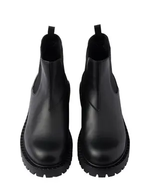 Prada Leather Chelsea Boots - Black