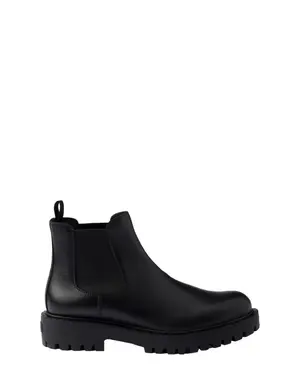 Prada Leather Chelsea Boots - Black