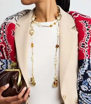 Max Mara Lariat Chain Necklace