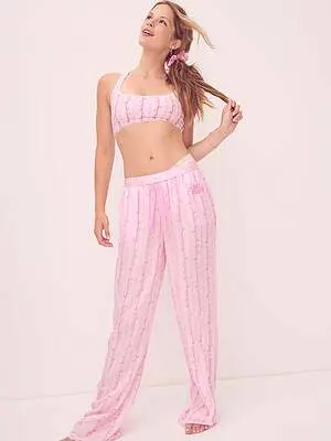 Pink X Loveshackfancy Silky Sleep Pants
