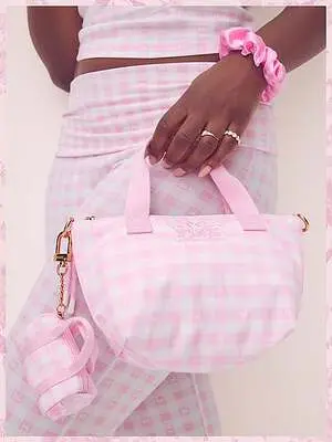 Pink X Loveshackfancy Mini Duffel Keychain Charm - Print