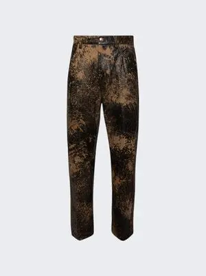 NAHMIAS Aged Leather Venice Jeans - Brown
