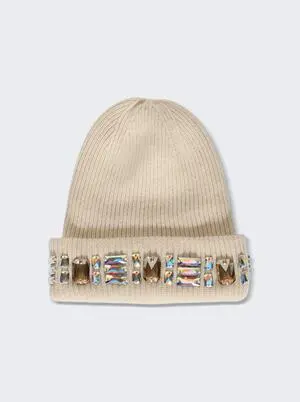MELROSE HIGH Crown Of Cairo Beanie - White
