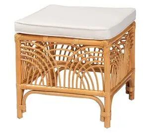 BALI & PARI Materra Natural Rattan Footstool - One-color