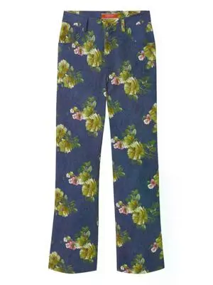 La DoubleJ Floral-print Flared Jeans