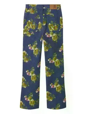 La DoubleJ Floral-print Flared Jeans