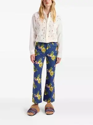 La DoubleJ Floral-print Flared Jeans