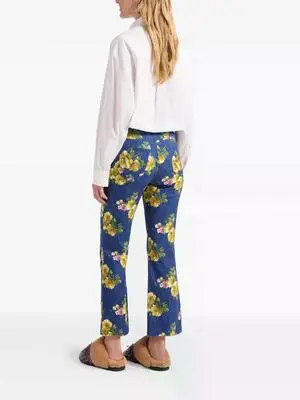 La DoubleJ Floral-print Flared Jeans
