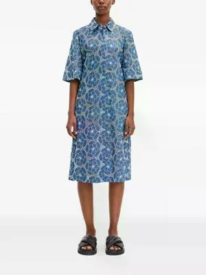 SAMSOE SAMSOE Floral-print Collared Midi Dress