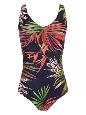 LYGIA & NANNY Tropical-print One-piece Swimsuit - Blue