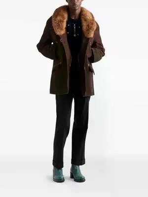 Prada Shearling-collar Suede Jacket