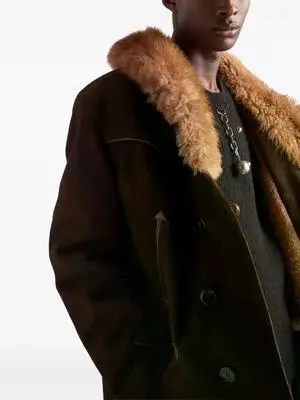 Prada Shearling-collar Suede Jacket