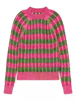 AGR Cable-knit Striped Sweater