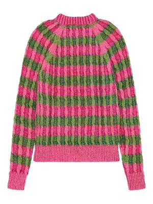 AGR Cable-knit Striped Sweater