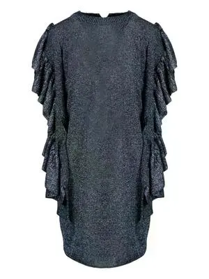 CIRCUS HOTEL Frill-sleeve Glitter Dress