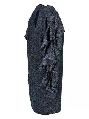 CIRCUS HOTEL Frill-sleeve Glitter Dress