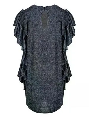 CIRCUS HOTEL Frill-sleeve Glitter Dress