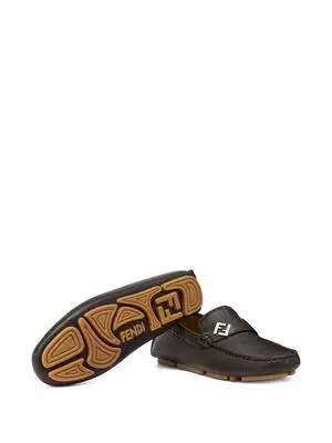Fendi Ff-detail Leather Loafers