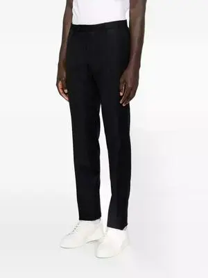 Incotex Flat-front Straight-leg Wool Trousers - Blue