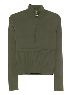 Patrizia Pepe Ribbed Zip-neck Sweater