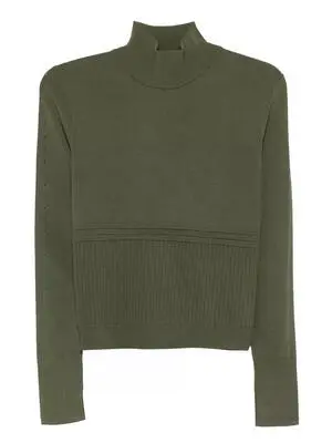 Patrizia Pepe Ribbed Zip-neck Sweater
