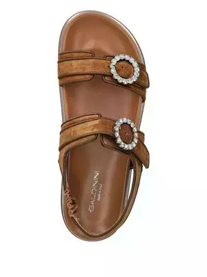 BALDININI Buckle-embellished Suede Sandals