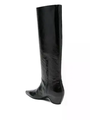 Khaite 30mm Sybil Leather Knee-high Boots - Black