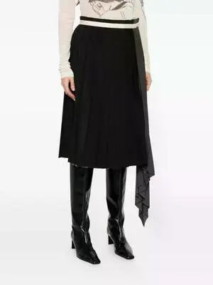 FEDERICO CINA Pleated Asymmetric Skirt