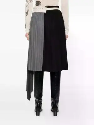 FEDERICO CINA Pleated Asymmetric Skirt