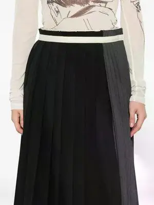 FEDERICO CINA Pleated Asymmetric Skirt