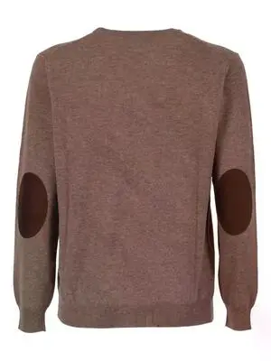 KANGRA Crew-neck Sweater With Suede Patches