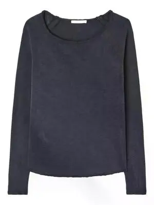 American Vintage Raglan-sleeve Raw-edge T-shirt - Blue
