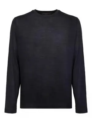 SLOWEAR Ribbed-collar Long-sleeve T-shirt
