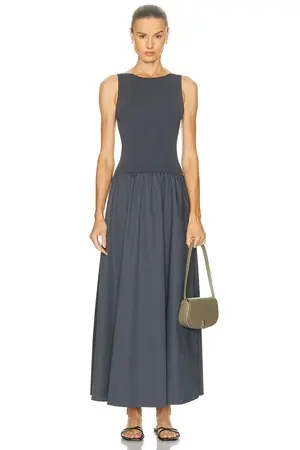 ST. AGNI Bateau Cut Out Dress - Graphite