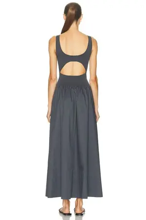 ST. AGNI Bateau Cut Out Dress - Graphite