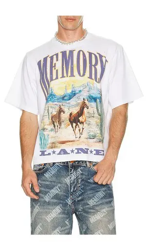 MEMORY LANE Wild Horses Crop Tee In White