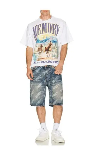 MEMORY LANE Wild Horses Crop Tee In White
