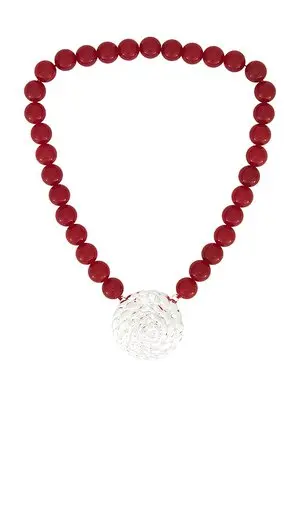 JULIETTA Spiral Necklace - Red & Silver