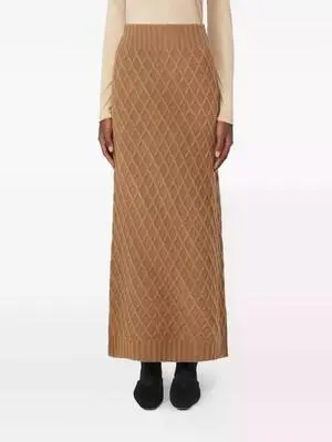 Max Mara Cable-knit Midi Skirt - Brown